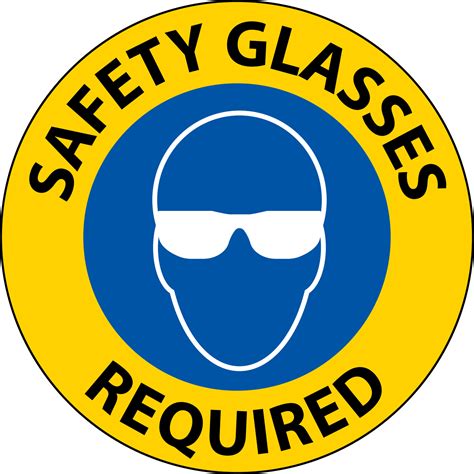 Floor Sign Safety Glasses Required 18840792 Vector Art At Vecteezy