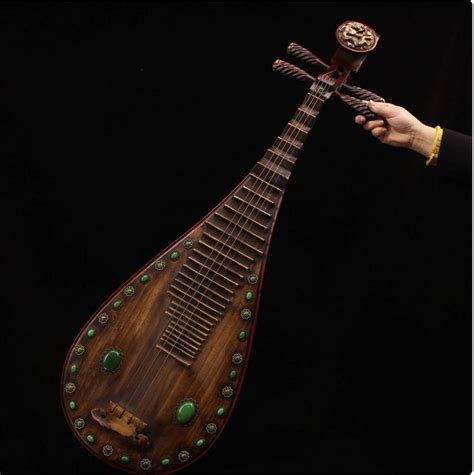 A3546 Exquisite Rosewood Inlay Shell And Gem Lute Anniversary Ts
