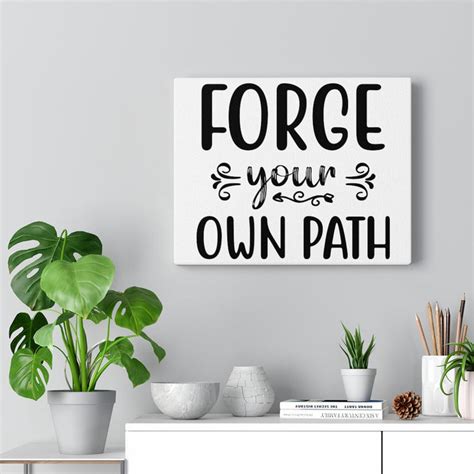 Blue Elephant Forge Your Own Path Wrapped Canvas Typography Uk