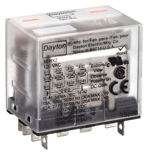 Dayton Socket Mounted 120v Ac General Purpose Relay 1ehx2 1ehx2 Grainger