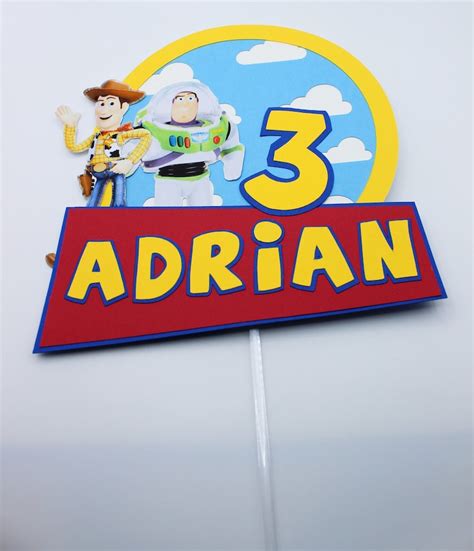 Personalized Toy Story Cake Topper Custom Name And Age Etsy