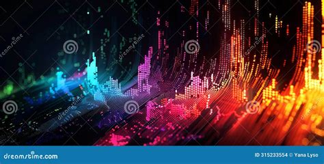 Digital Wave Spectrum With Dynamic Particle System In A Data Flow Visualization Conceptual