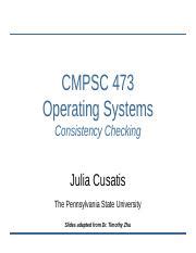 Understanding Consistency Checking In Operating Systems Course Hero