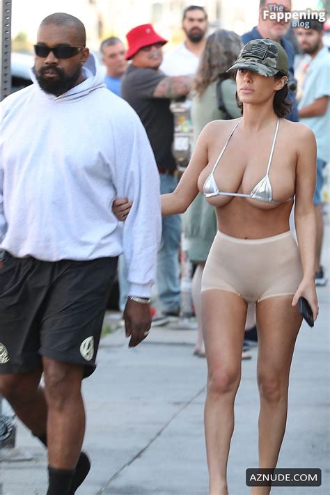 Bianca Censori Sexy Seen With Kanye West Flaunting Her Huge Boobs And