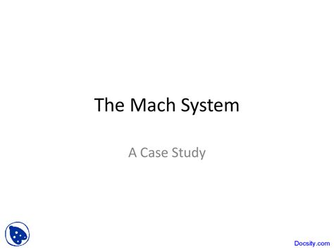 Mach System Distributed Operating Systems Lecture Slides Docsity