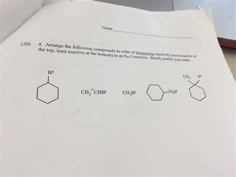 Solved Arrange The Following Compound In Order Of Decreasing