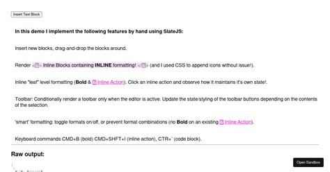 Slate Demo Completed Codesandbox