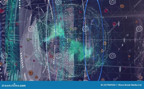 Animation Of Globe Falling Icons Data Graphs And Network Of Connections Stock Footage Video