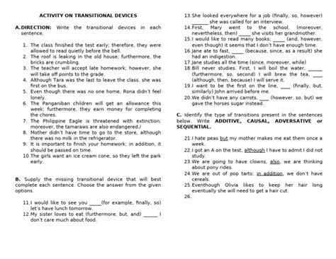 Activity On Transitional Devices Pdf