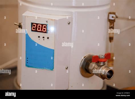 Digital Thermostat Display Of A Water Heater With A Pressure Regulator