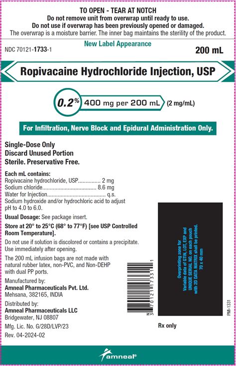 Dailymed Ropivacaine Hydrochloride Injection