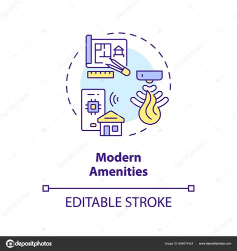 Editable Multicolor Modern Amenities Icon Simple Isolated Vector