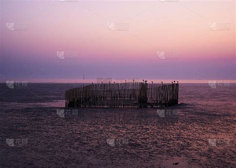 夕阳和竹海在邦浦休闲