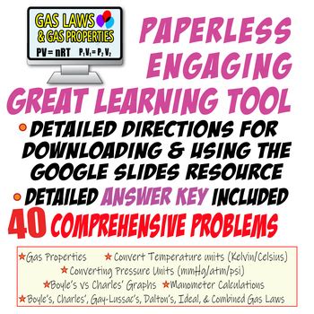 GAS LAWS Gas Properties Digital Resource For Google Classroom CHEMISTRY