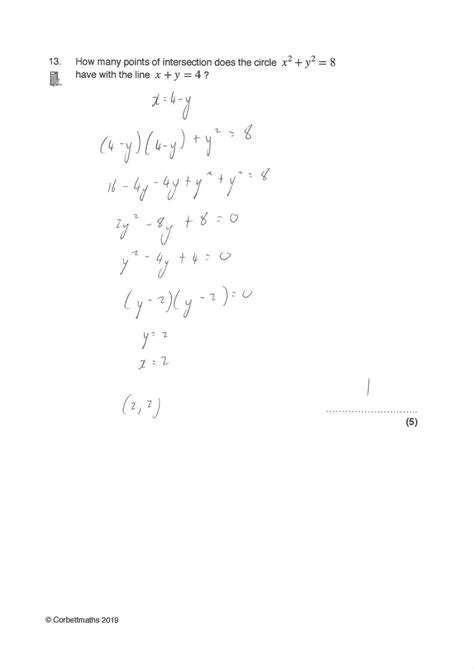 2 2 Simultaneous Equations Non Linear Answers Pdf