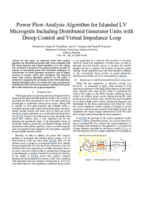 pdf power flow analysis algorithm for islanded lv microgrids