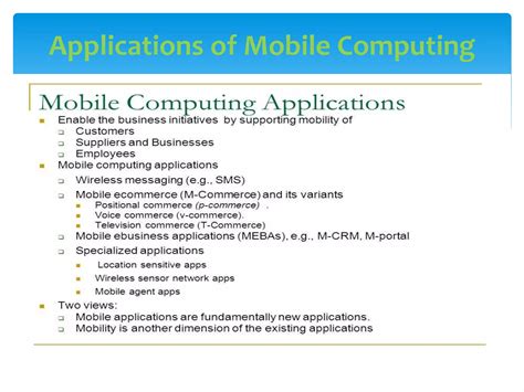 Mobile Computing And Its Advantages Disadvantages And Applications Pptx Computing