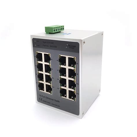 Industri Ethernet Switch Fast IP20 With LED 100Mbps 16 Port Gigabit Unmanaged Ethernet Switch