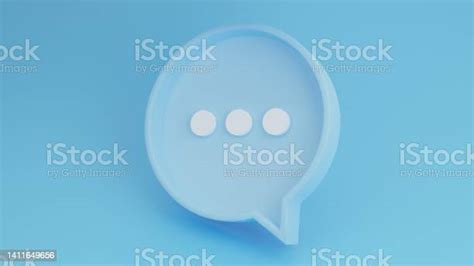 파란색 배경에 고립 된 소셜 미디어 알림 아이콘 댓글 또는 사용자 소셜 미디어 소셜 미디어 및 Websitepastel 개념을위한 템플릿 디자인3d 렌더링 일러스트 3차원