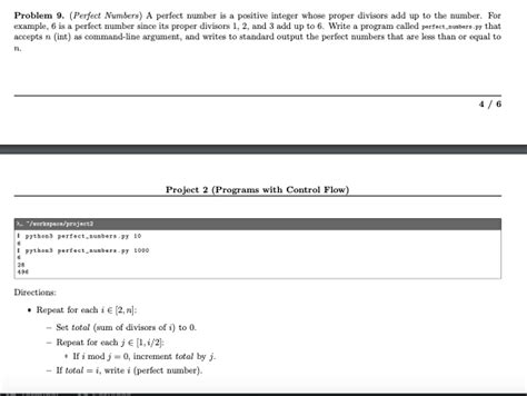 Solved Problem Perfect Numbers A Perfect Number Is A Chegg
