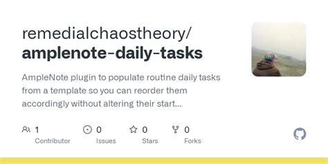 Github Remedialchaostheoryamplenote Daily Tasks Amplenote Plugin To