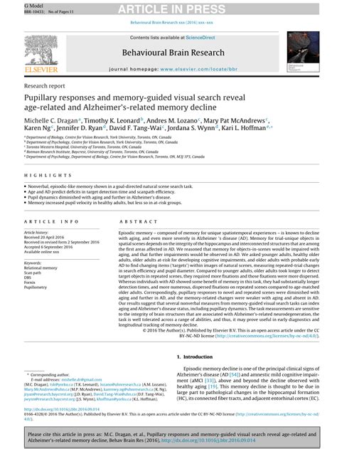 Pdf Pupillary Responses And Memory Guided Visual Search Reveal Age
