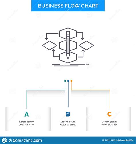 Algorithm Design Method Model Process Business Flow Chart Design With 3 Steps Line Icon For