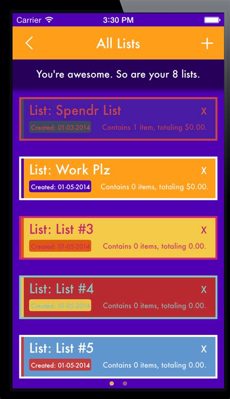 Mobile Denote Different Color Schemes In A List Setting Ios User