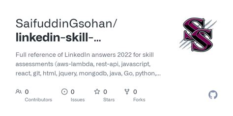 Github Saifuddingsohanlinkedin Skill Assessments Quiz Full Reference Of Linkedin Answers
