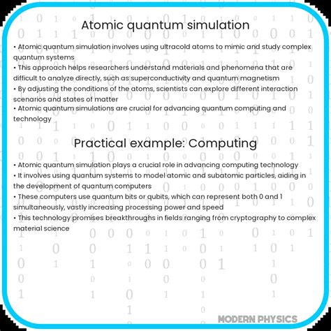 Atomic Quantum Simulation Basics And Uses