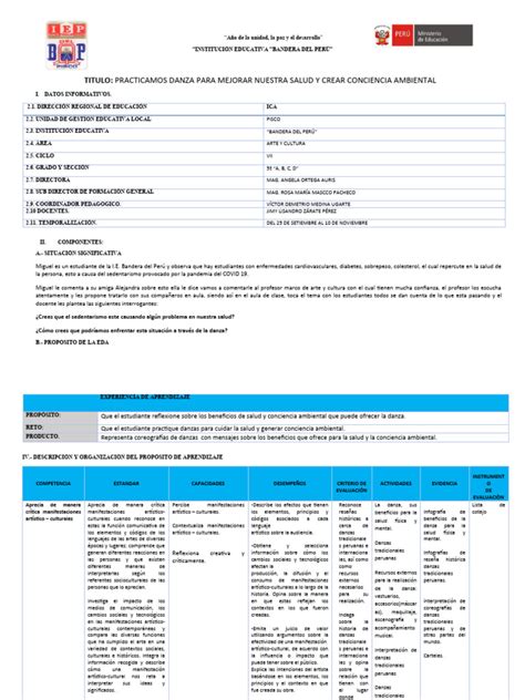 Eda 5 Quinto Jimy Pdf Bailes Aprendizaje