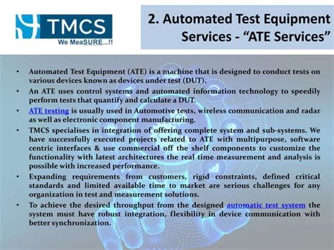 TMCS Its Solutions EOL Testing DAQ System ATE Testing Pptx