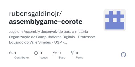 Github Rubensgaldinojrassemblygame Corote Jogo Em Assembly