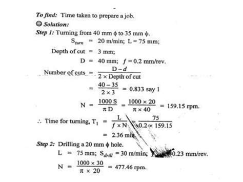 MACHINING TIME CALCULATION PPTX