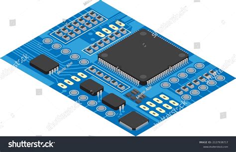 Semiconductor Electronic Circuit Image Illustration Stock Vector