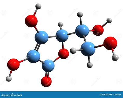 3d Image Of Ascorbic Acid Skeletal Formula Stock Illustration Illustration Of Additives