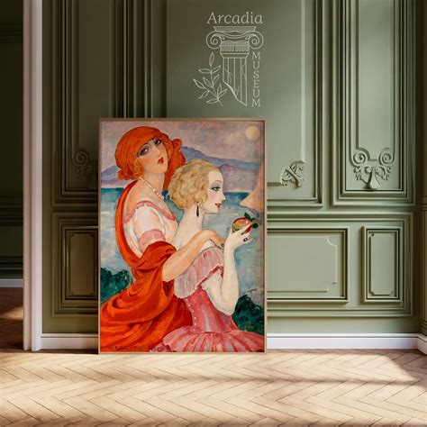 Lesbian Art Deco Poster Lesbian Print Sapphic Art Vintage Painting