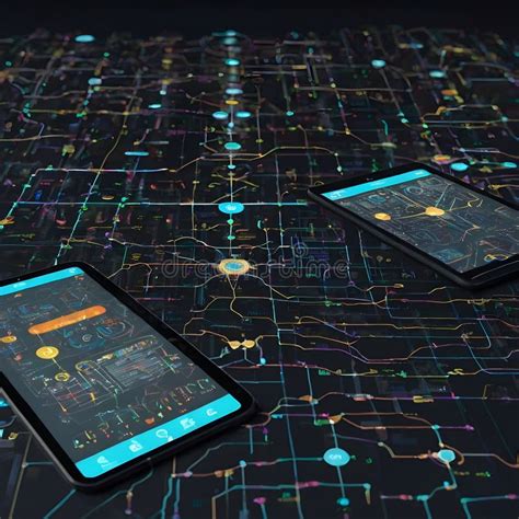 Digital Nexus Convergence Of Software Development Stock Illustration