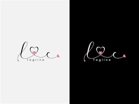 Premium Vector Lc Letter With Love Love Lc Letter Design Handwritten Font Lc Vector
