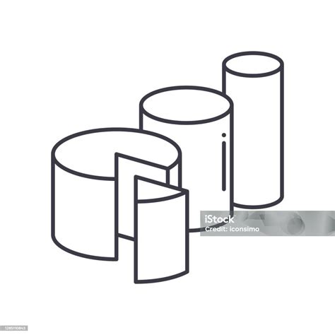 3d 다이어그램 아이콘 선형 격리 된 그림 얇은 선 벡터 웹 디자인 기호 흰색 배경에 편집 가능한 스트로크와 개요 개념 기호 3차원 형태에 대한 스톡 벡터 아트 및 기타