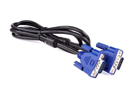 Premium Photo VGA Cable Use For The Connect Monitor On White Background Selective Focus