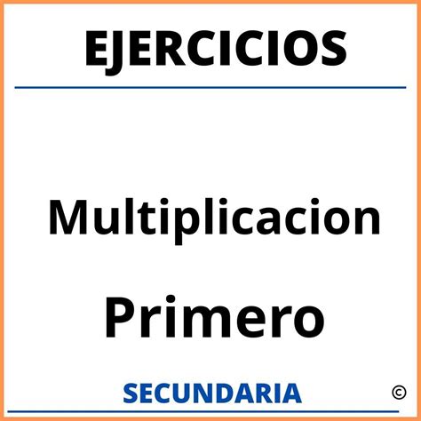Ejemplos De Ejercicios De Multiplicacion