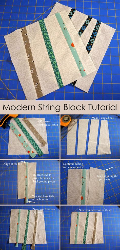 Modern String Quilt Block Tutorial DIY Tutorial Ideas