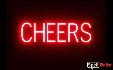 Red LED CHEERS Sign Neon Sign Look With LED Lights