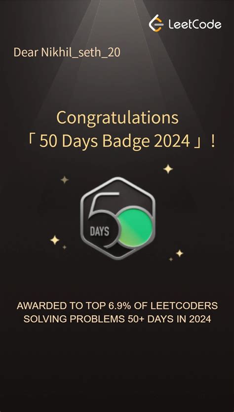Codingmilestone Leetcode 50daysstrong Nikhil Seth