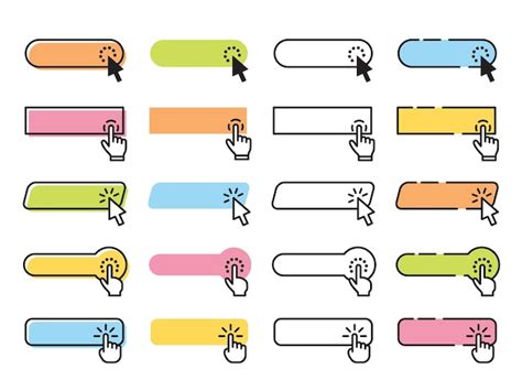 premium vector click buttons clicked button website buy interface