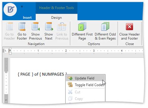 How To Insert Page Numbers In Header Or Footer Wpf Controls