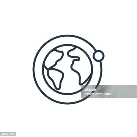 흰색 배경에 격리 된 지구 벡터 아이콘입니다 개요 웹 사이트 디자인 및 모바일 응용 프로그램 개발을위한 얇은 라인 지구 아이콘 얇은 선 지구 윤곽선 아이콘 벡터