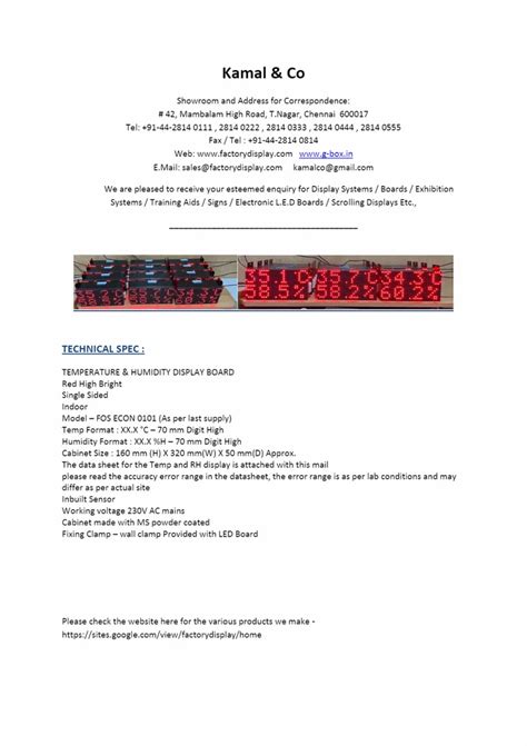 Led Temperature And Humidity Display At ₹ 12000piece In Chennai Id 2856860393430