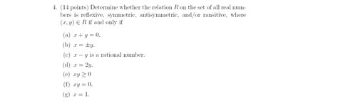 Solved 4 14 Points Determine Whether The Relation R On